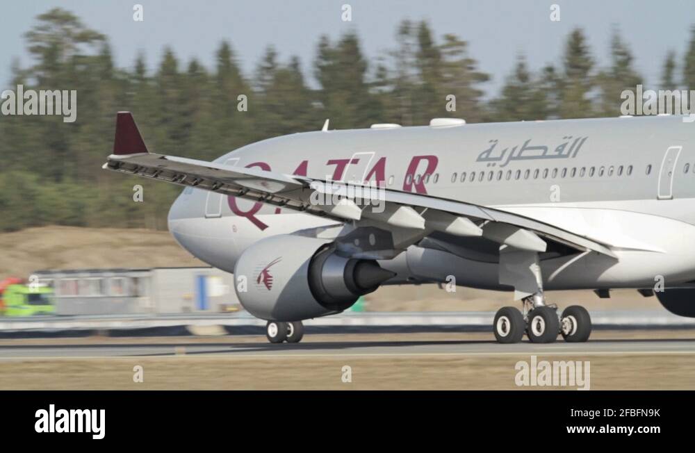 Qatar Airways Airbus A-330 departure Stock Video Footage - Alamy