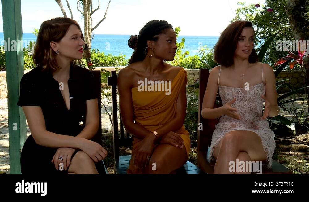Lea Seydoux, Naomie Harris, Ana de Armas are interviewed for Bond 25 - 2019 Stock Video Footage ...