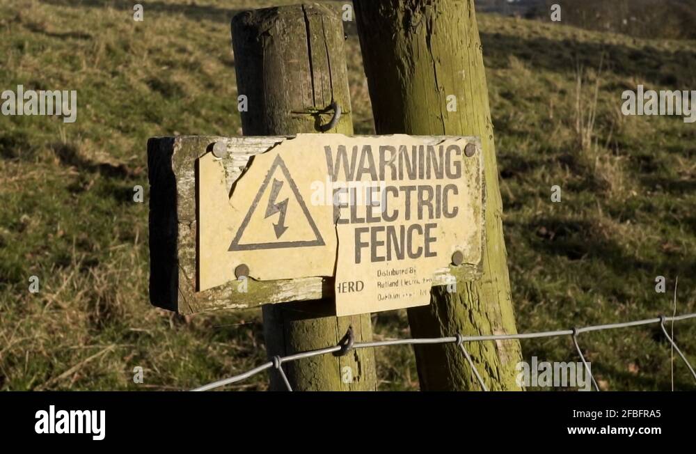 Warning sign caution electric fence Stock Videos & Footage - HD and 4K ...