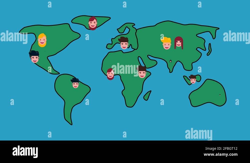 Human overpopulation growth and spread over the World map Stock Video ...