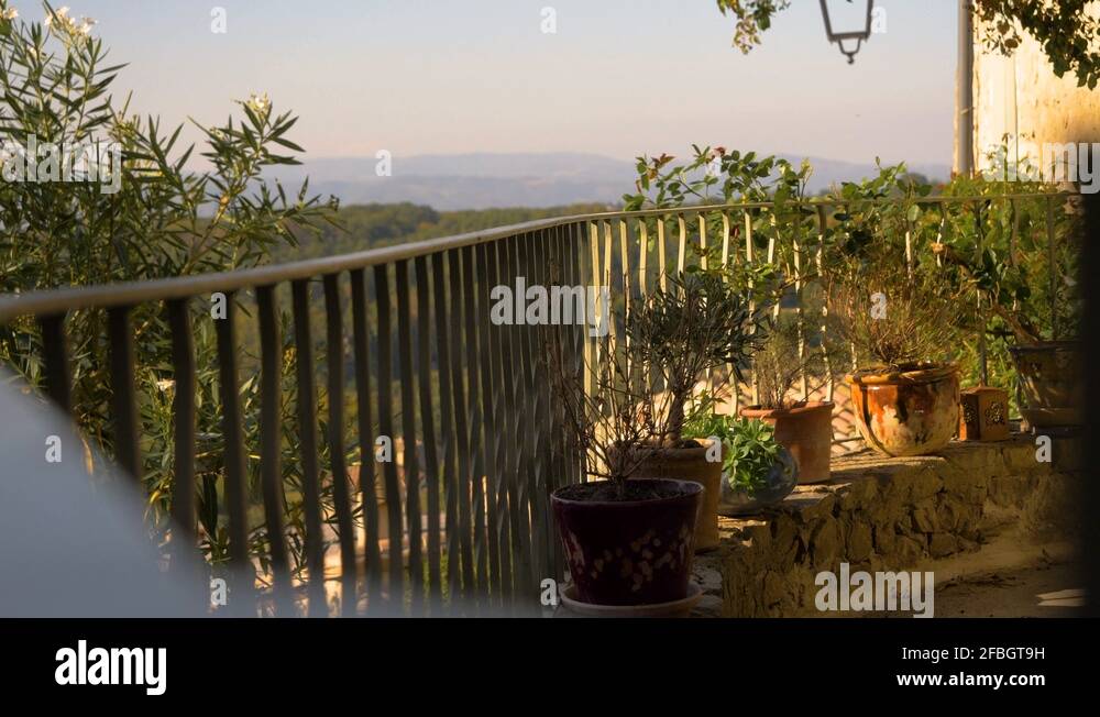 Balcony Of A Country House With Views Of The Provencal Countryside in ...