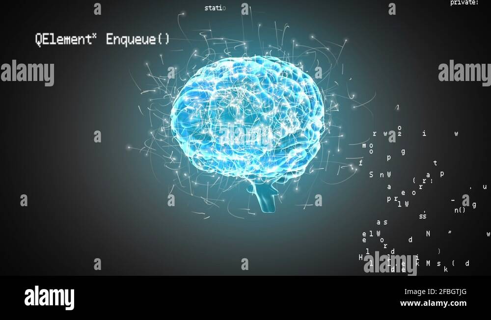 Digital brain and program codes Stock Video Footage - Alamy