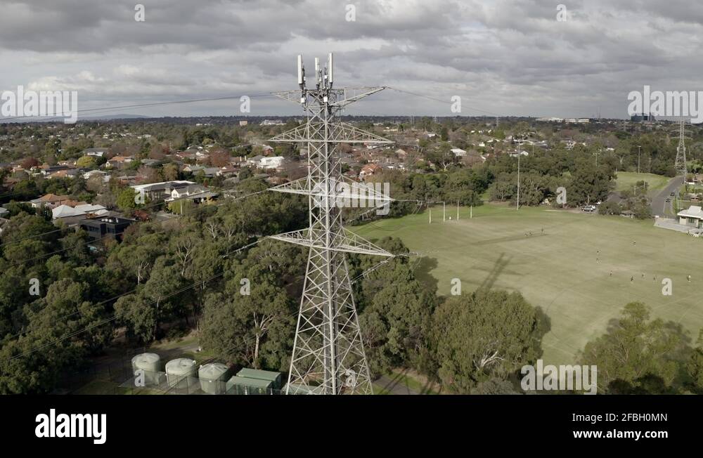 Electrical Power lines high voltage towers in suburbs victoria ...