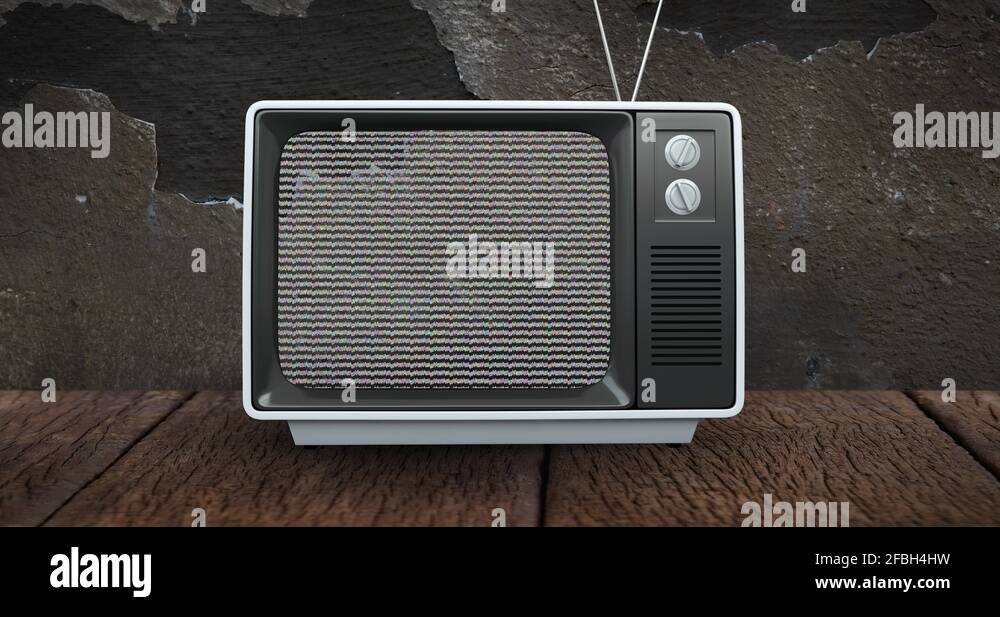 Old television with static on screen 4k Stock Video Footage - Alamy