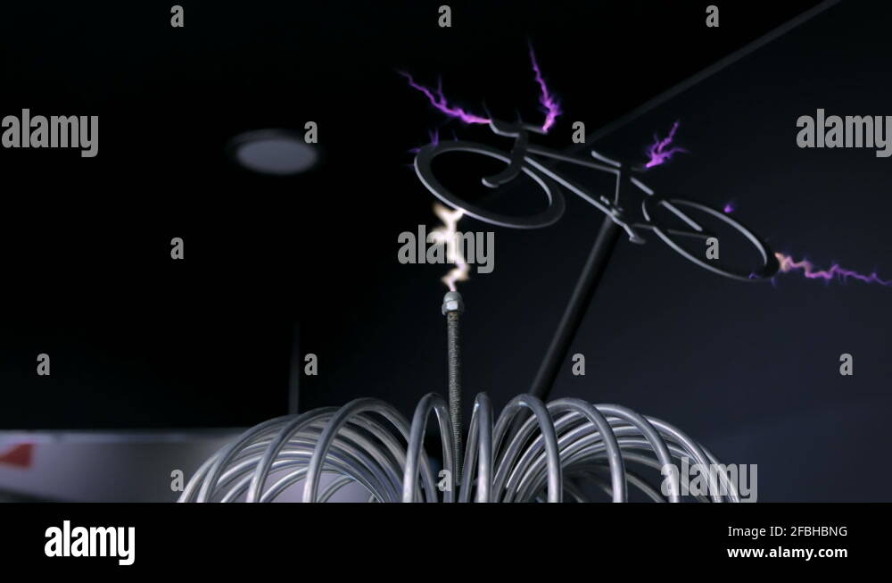 High-voltage experiment with tesla coil Stock Video Footage - Alamy