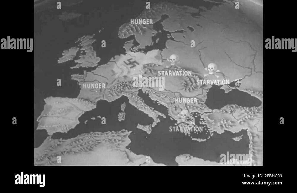 WW2 - Map annimation of Europe with starvation Stock Video Footage - Alamy
