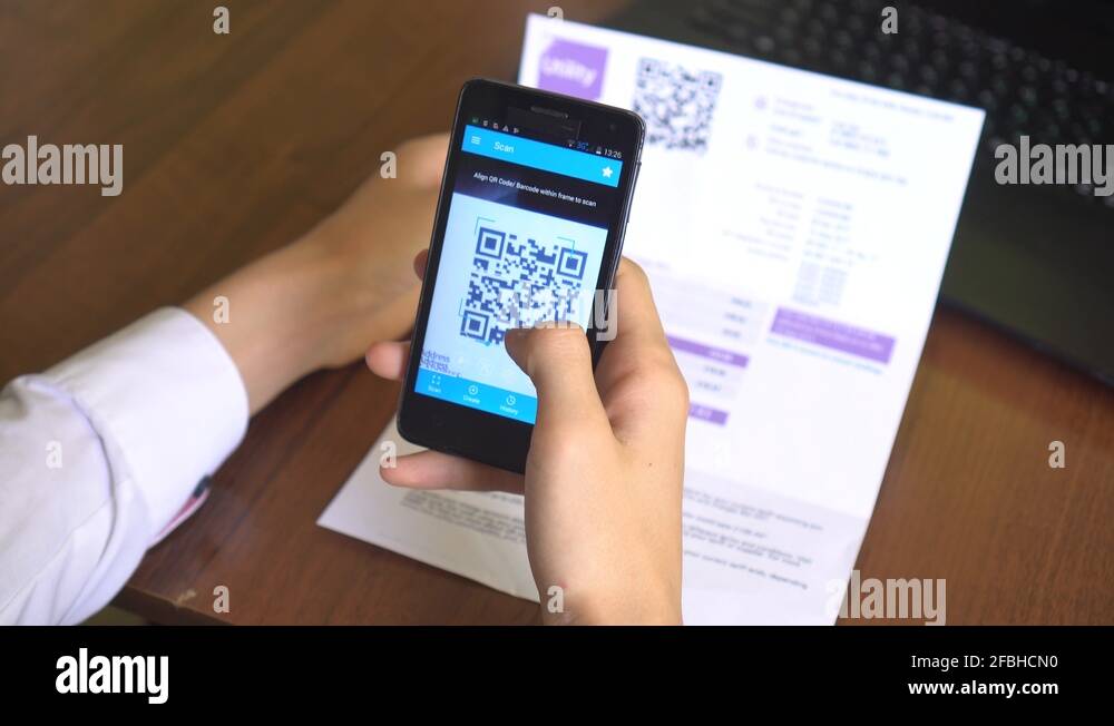 QR Utility Bill. Mobile Bill Payment with QR Codes Stock Video Footage ...