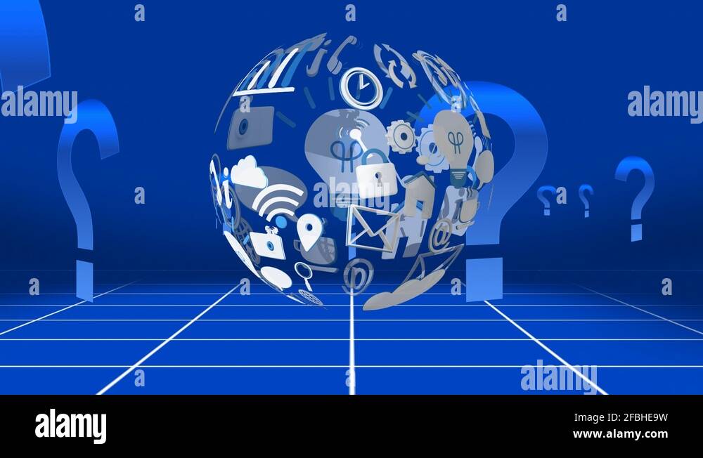 Application icons and question marks Stock Video Footage - Alamy