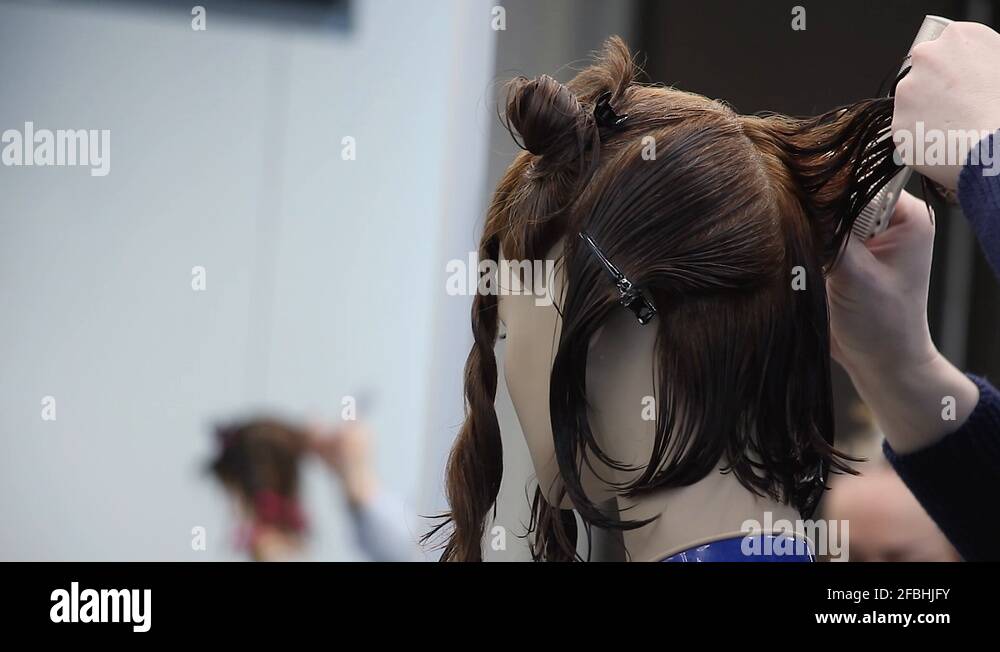 Hairdresser training head Stock Videos & Footage - HD and 4K Video ...