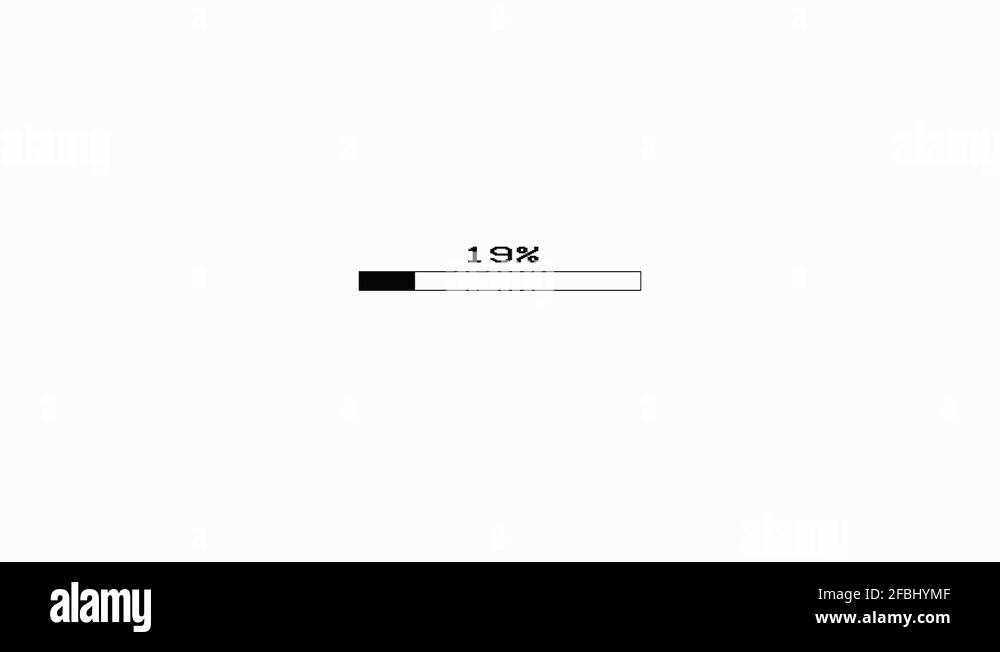 Simple black and white retro progress bar with welcome screen Stock ...