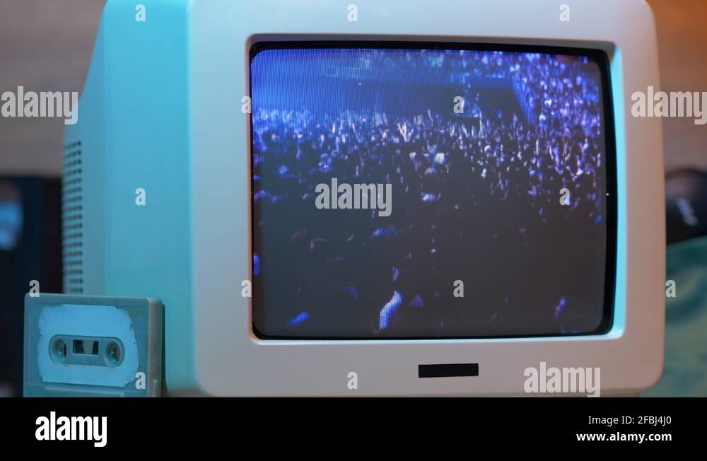 Vintge Metallica on a 80s 90s Retro Television CRT Screen Stock Video ...