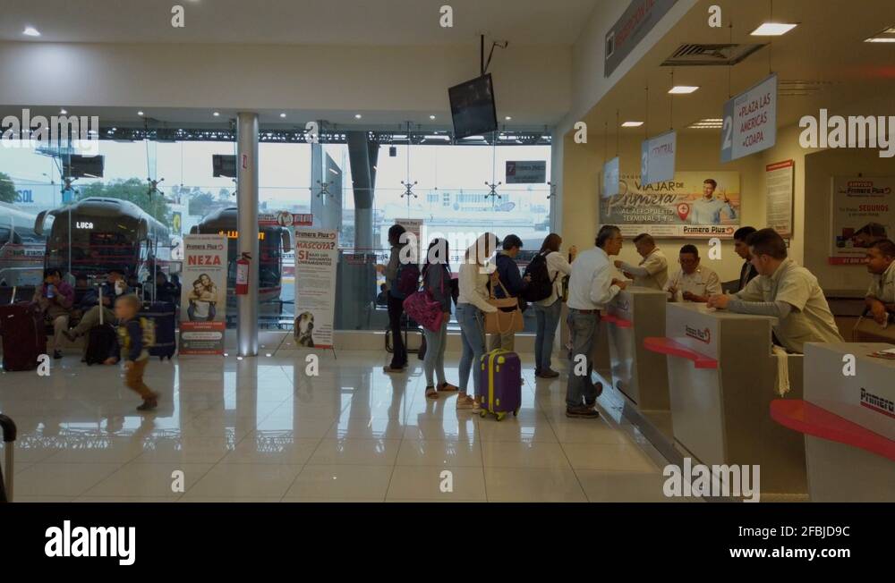 Bus Station Baggage counter at Queretaro's bus terminal in México Stock ...