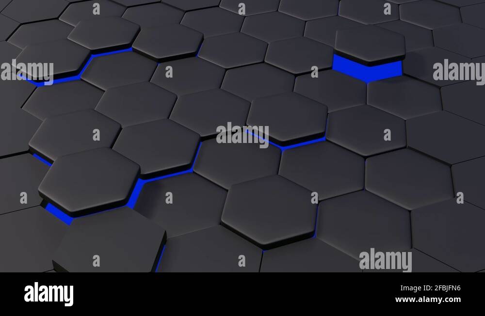 honeycomb animation with grey hexagonal design and blue light Stock ...