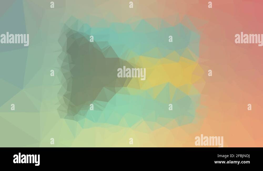 Bahamas Flag ISO:BS appearing techno tessellation looping animated ...