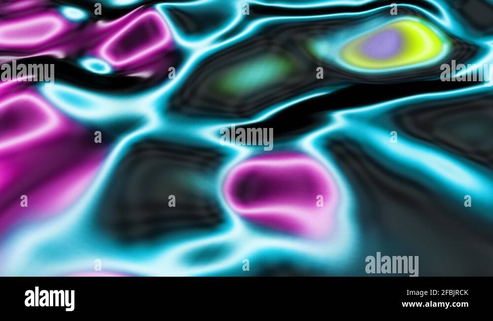 Abstract neon liquid texture 3d animation. 4k render footage. Seamless ...