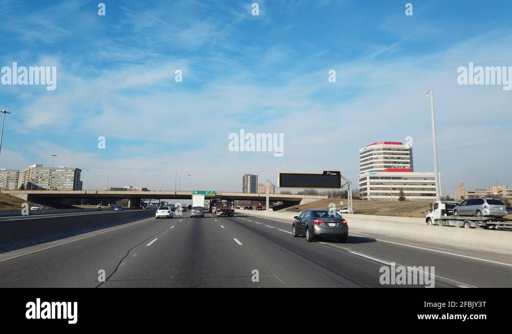 Driving Underneath Bridge On Busy Freeway First Person View With ...