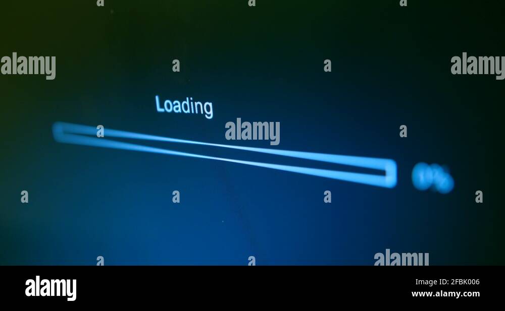 Computer Loading Progress Bar Moving Fast On Screen Stock Video Footage ...