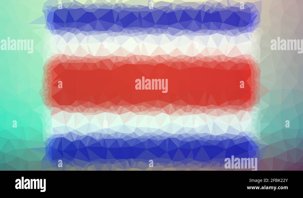 Costa Rica Flag ISO:CR fade strange tessellation looping animated ...