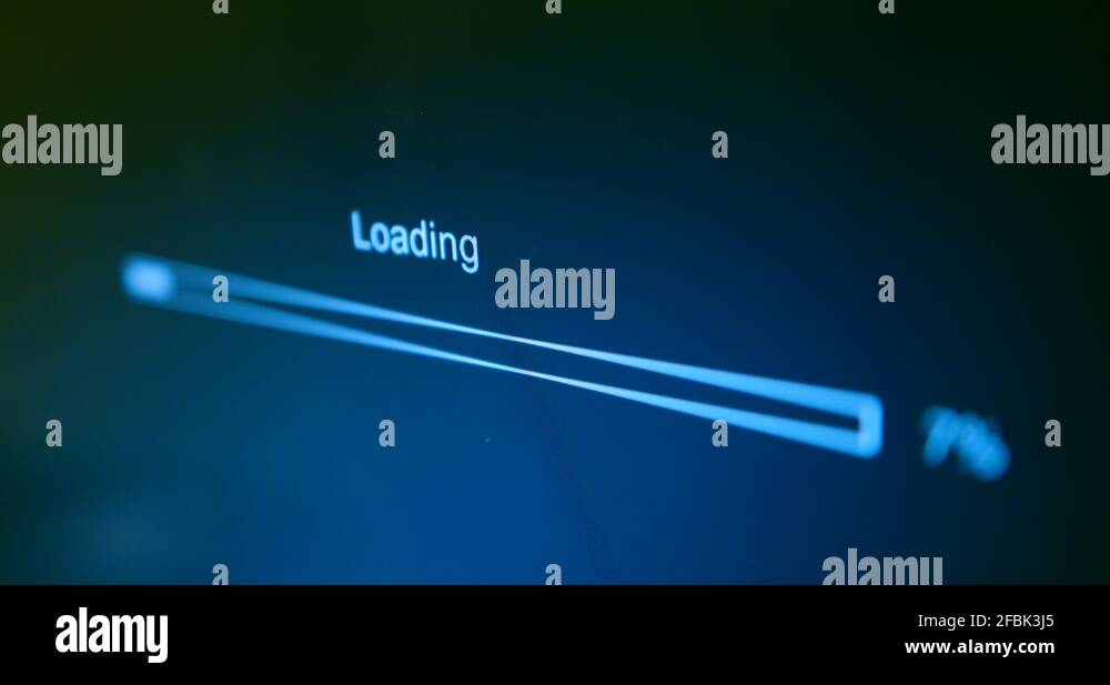 Computer Loading Progress Bar Moving Slowly On Screen Stock Video ...