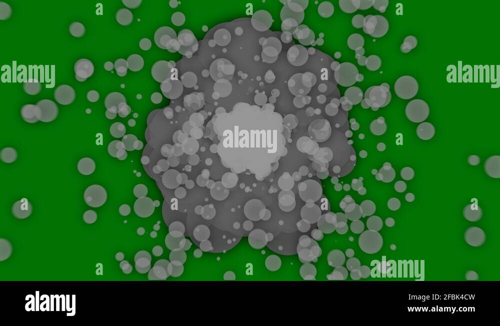2D Cartoon FX Explosion wtih smokes animation isolated on green screen ...