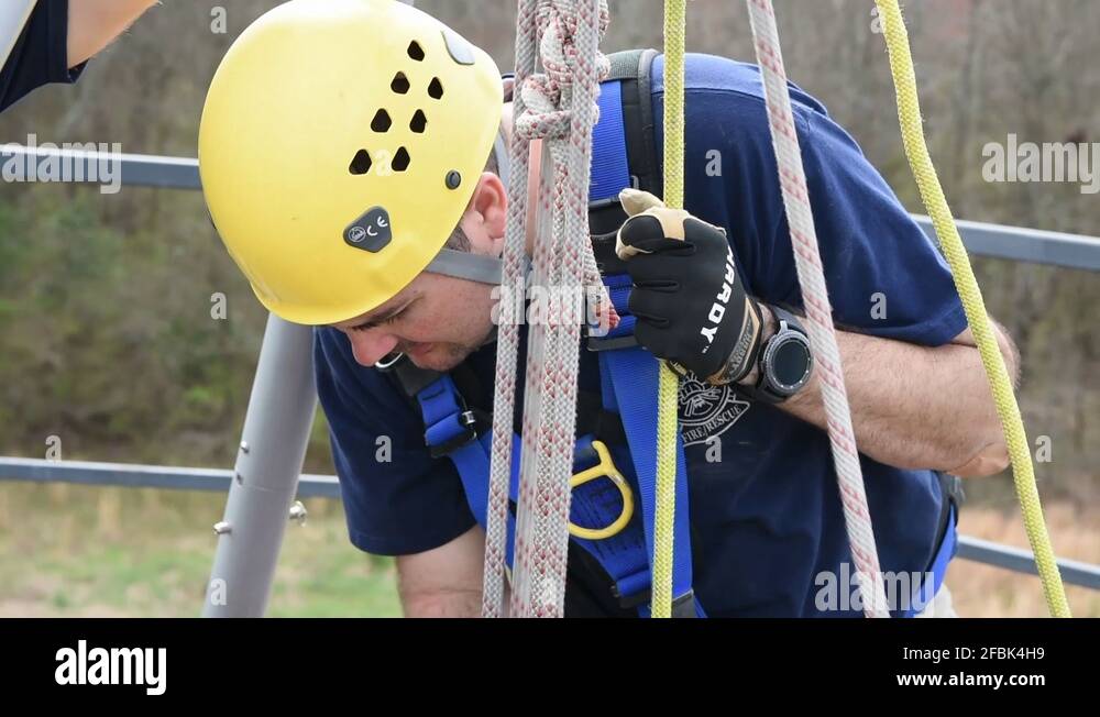 The Albertville fire department conducted rope rescue training. The ...