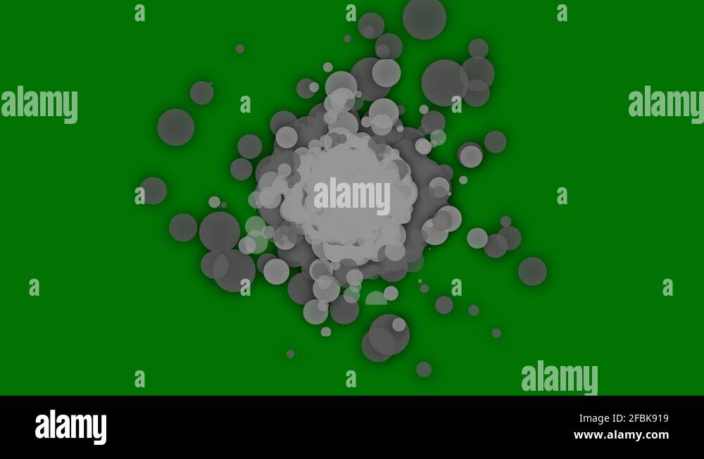 2D Cartoon FX Explosion wtih smokes animation isolated on green screen ...