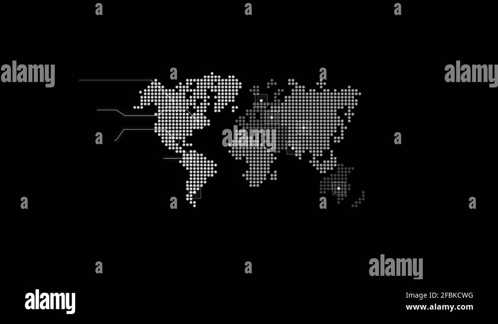 Dot world map with Point infographic Stock Video Footage - Alamy