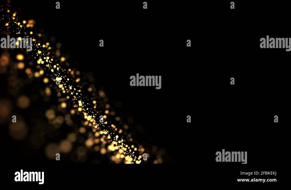 gold particles in liquid float and glisten. Background with glittering ...