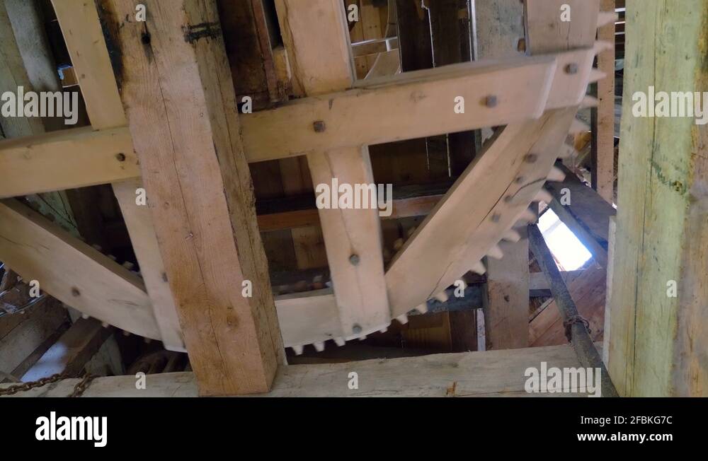 Windmill Interior, Typical Dutch Wind Mill Flour Grinder from Holland ...