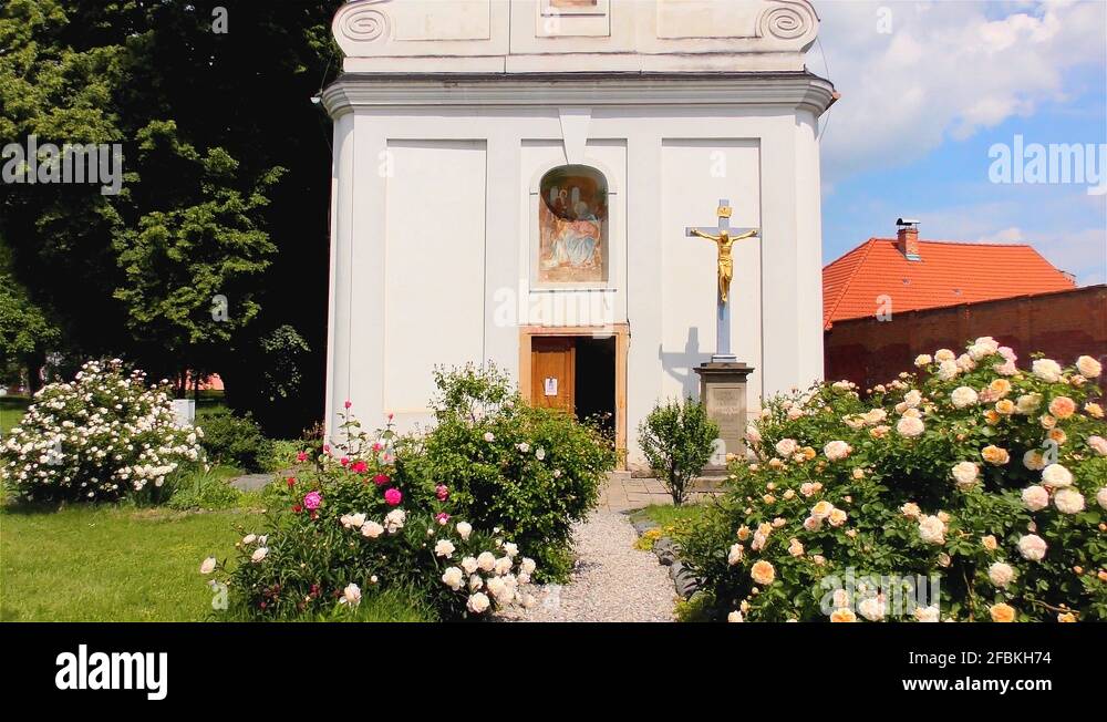 Golden Jesus Christ on The Cross – Small Church, Crucifix Stock Video ...