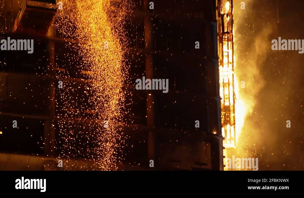 A Inferno Engulfs a Skyscraper in Warsaw, Sending Flaming Debris ...