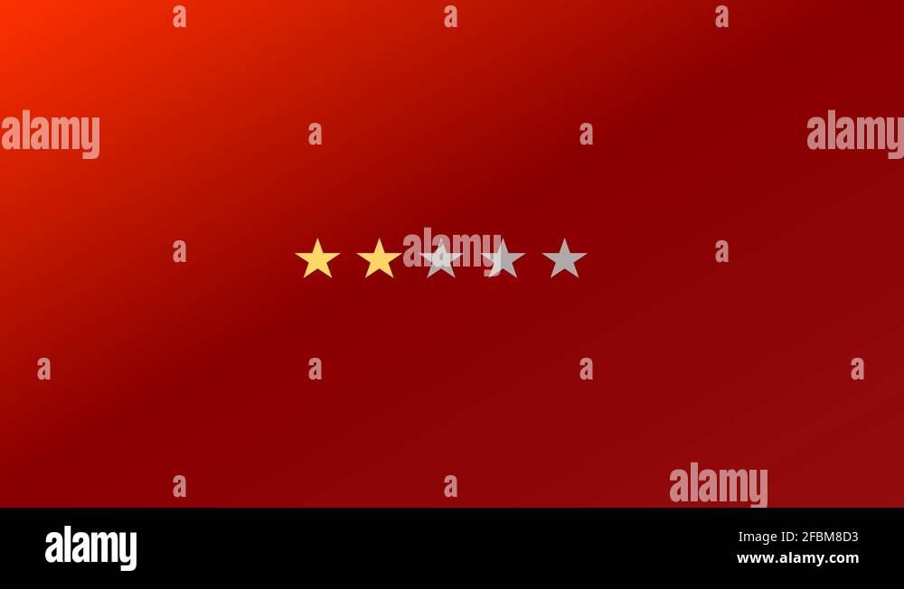 Five Star Quality Product Symbol Shown with Animated Stars on a Red ...
