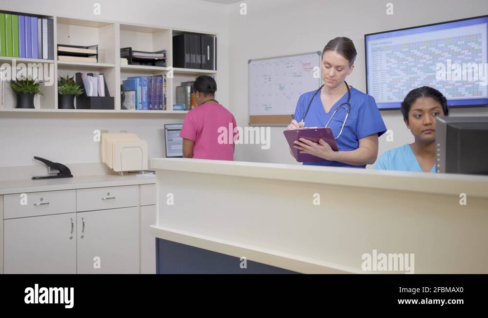 Nurses station hospital Stock Videos & Footage - HD and 4K Video Clips ...
