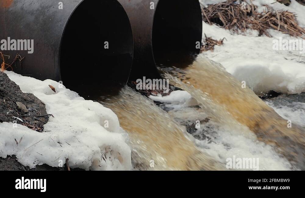 Drain pipes, environmental pollution. Drainage system flood protection ...