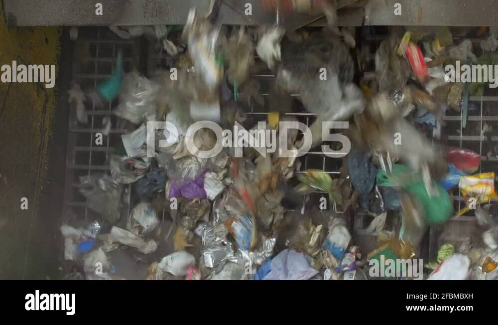 Garbage Sorting with an automatic industrial Machine. Waste Recycling ...