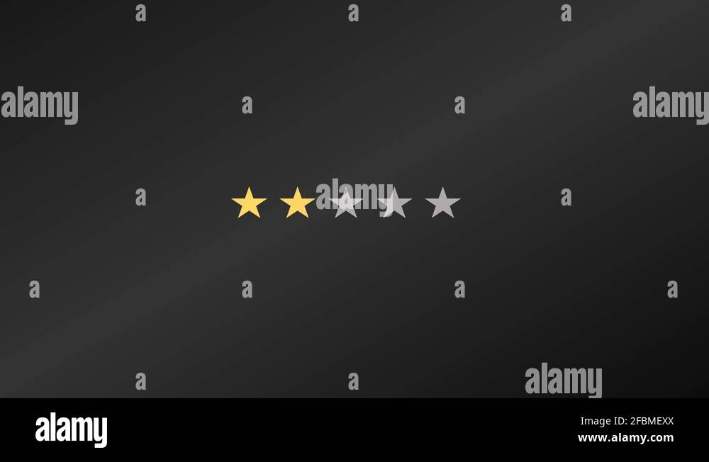 Five Star Service Quality Symbol Shown with Animated Stars on a Black ...