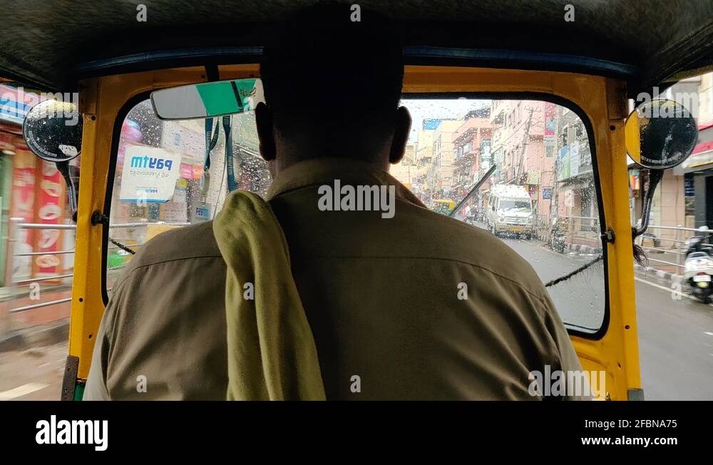 Back of an indian yellow auto rickshaw Stock Videos & Footage - HD and ...