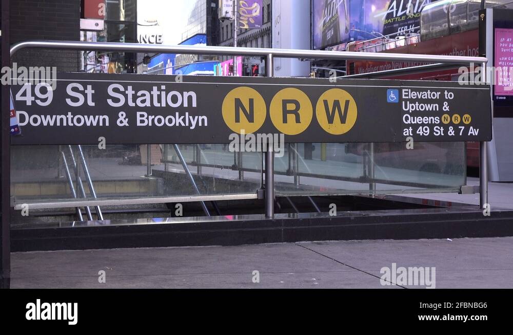 49th Street Station in Times Square subway entrance 4k Stock Video ...