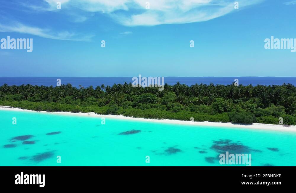 Forestry Island in the Maldives. Drone Shoting to the Right Stock Video ...