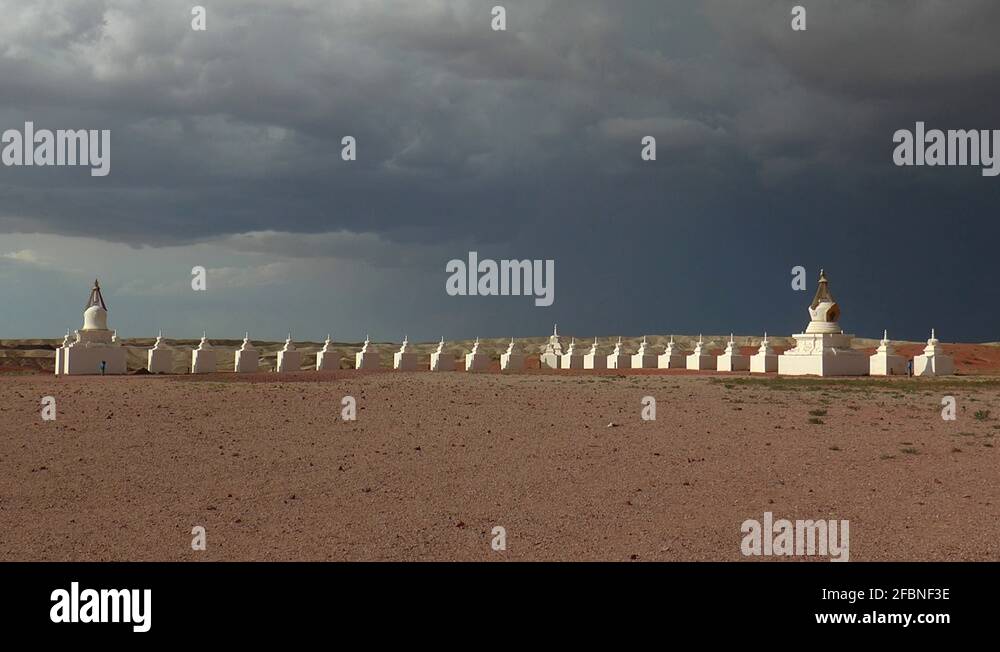 Buddhist ritual buildings stupas in the Gobi Desert, Mongolia Stock ...