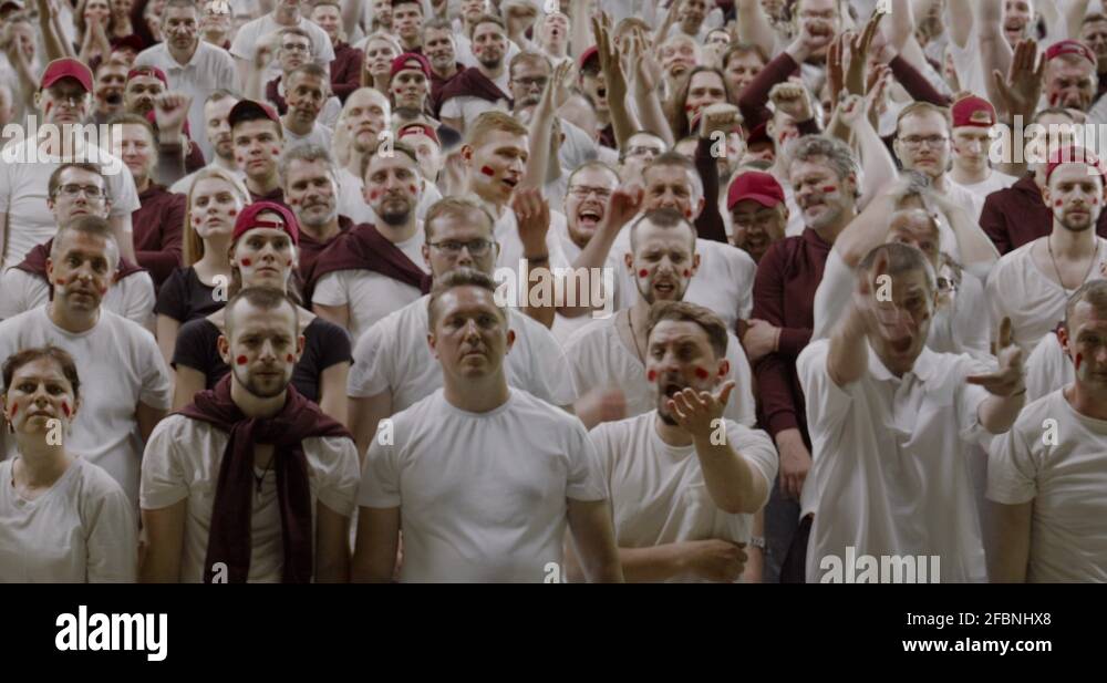 Crowd of football fans red and white Stock Videos & Footage - HD and 4K ...