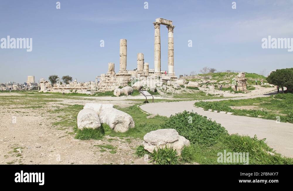 Temple of Hercules ruins located on Citadel hill, Amman, Jordan Stock ...