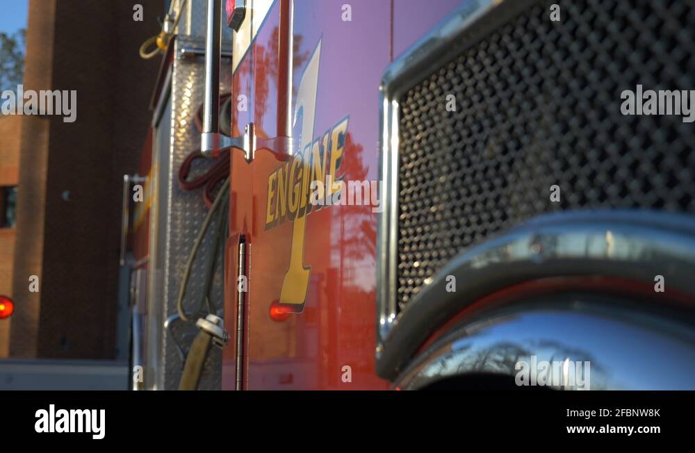 Fire engine number one sign on a fire truck Stock Video Footage - Alamy