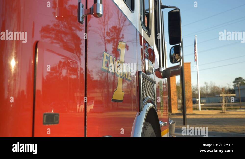 Fire engine number one sign on a fire truck Stock Video Footage - Alamy