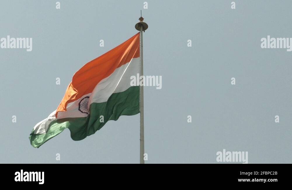 indian flag waving in slow motion and proudly Stock Video Footage - Alamy