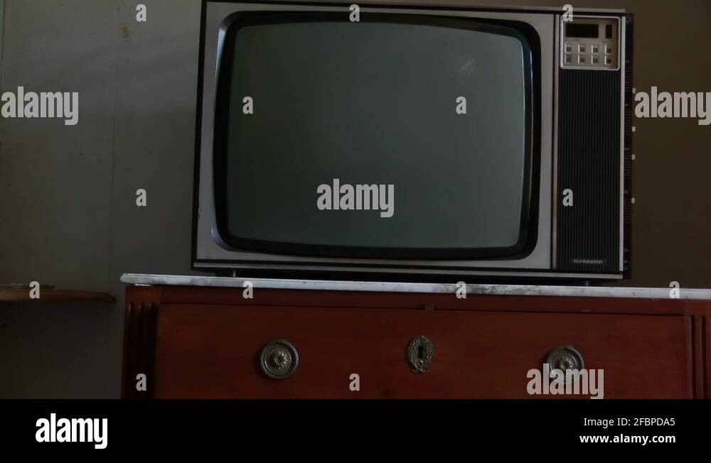 old retro television with antenna, TILT UP Stock Video Footage - Alamy