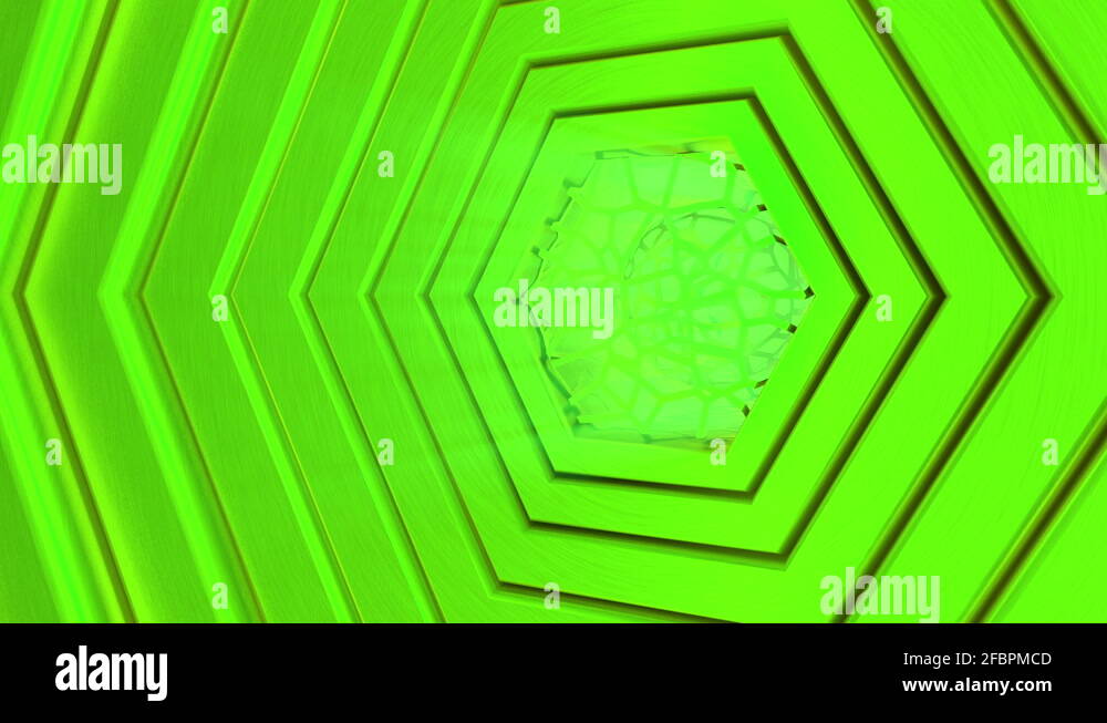 3D animation of abstract geometric green background. Loop-able element ...