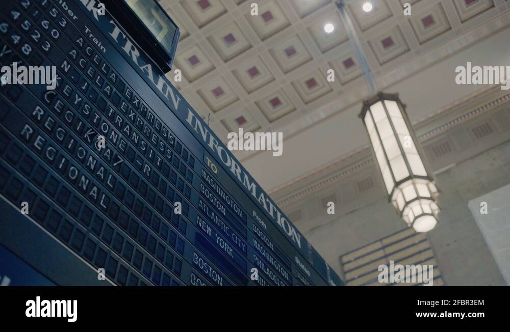 An old-fashioned train station ticker schedule board flips Stock Video ...