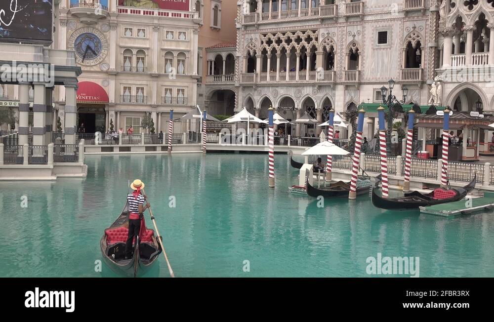 Gondola ride at the Venetian hotel and casino Las Vegas 4k Stock Video ...