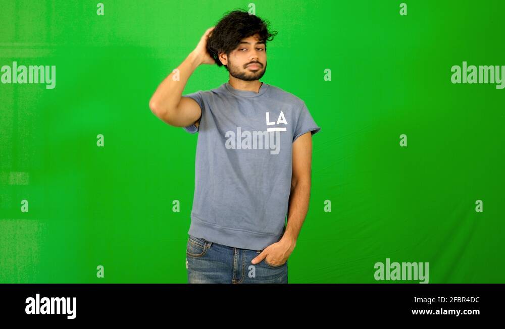 indian male model with green screen / green background Stock Video ...